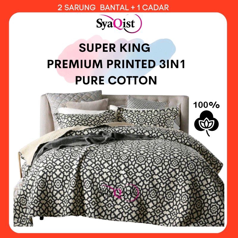 [SUPER KING]Syaqist Premium Printed Patchwork Super King 3in1 5in1 ...