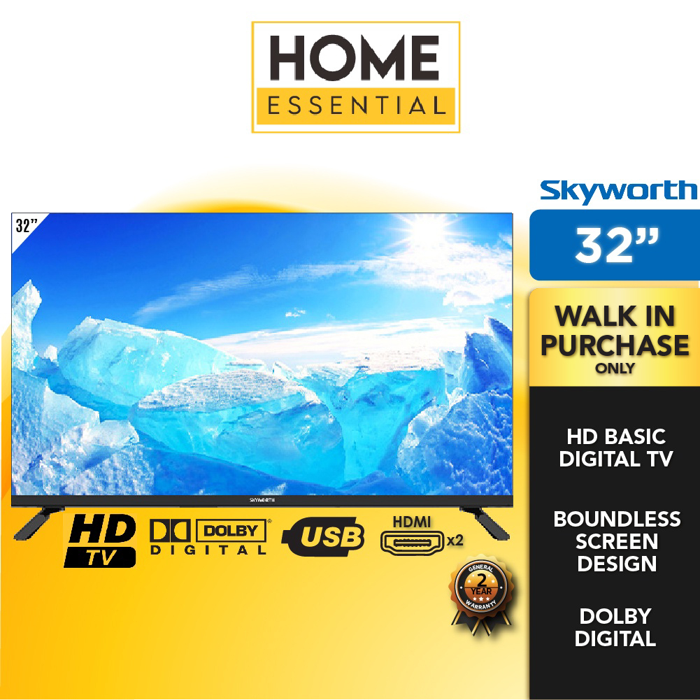 Skyworth 32 Inch HD Basic Digital TV 32STD2000 | Dolby Digital ...