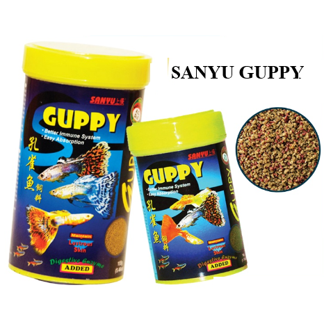Sanyu Guppy (50g/155g) Mini Floating Pellets Fish Food/ Makanan Guppy ...