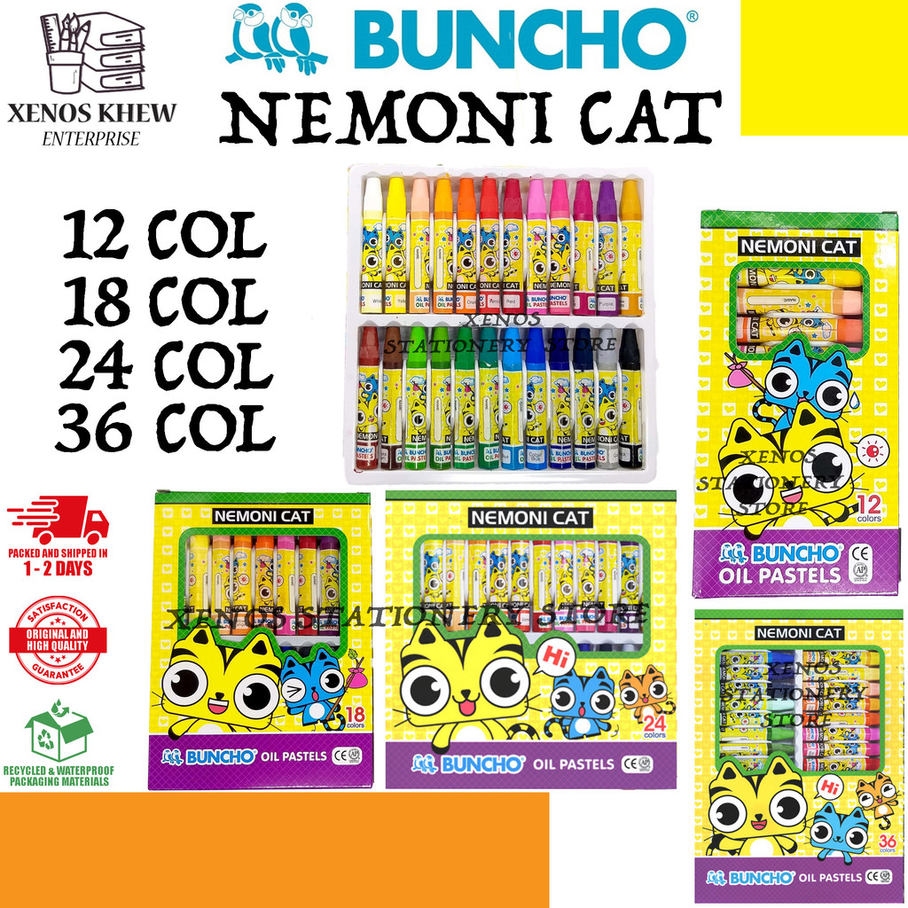 BUNCHO NEMONI CAT OIL PASTEL CRAYON / BUNCHO NEMONI CAT WARNA CRAYON ...