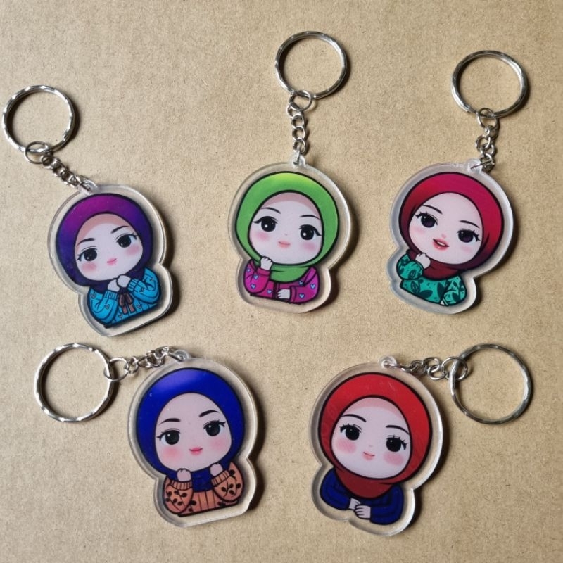 ACRYLIC KEYCHAIN (CUTE HIJAB GIRL) | 1 PCS | Shopee Malaysia