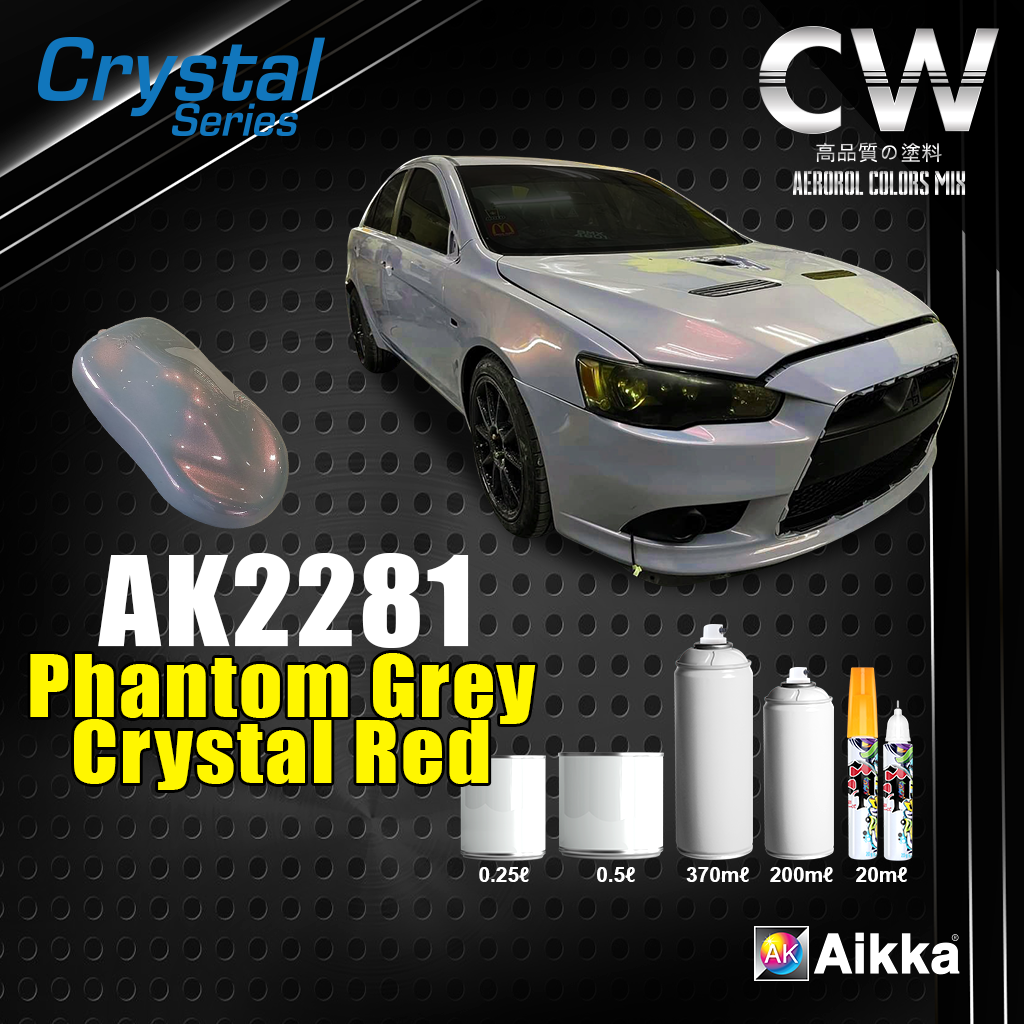 2K Paint 【 AIKKA AK2281 Phantom Grey Crystal Red 】 CRYSTAL SERIES Color ...