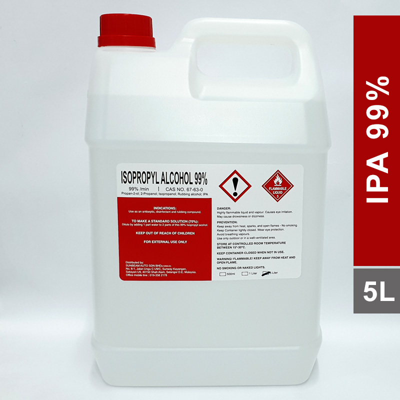 99% IPA/ Isopropyl Alcohol/ Rubbing Alcohol 5L | Shopee Malaysia