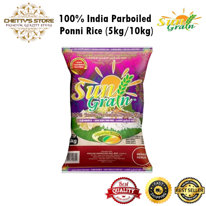 Sun Grain 100% India Parboiled Ponni Rice 5kg | Shopee Malaysia