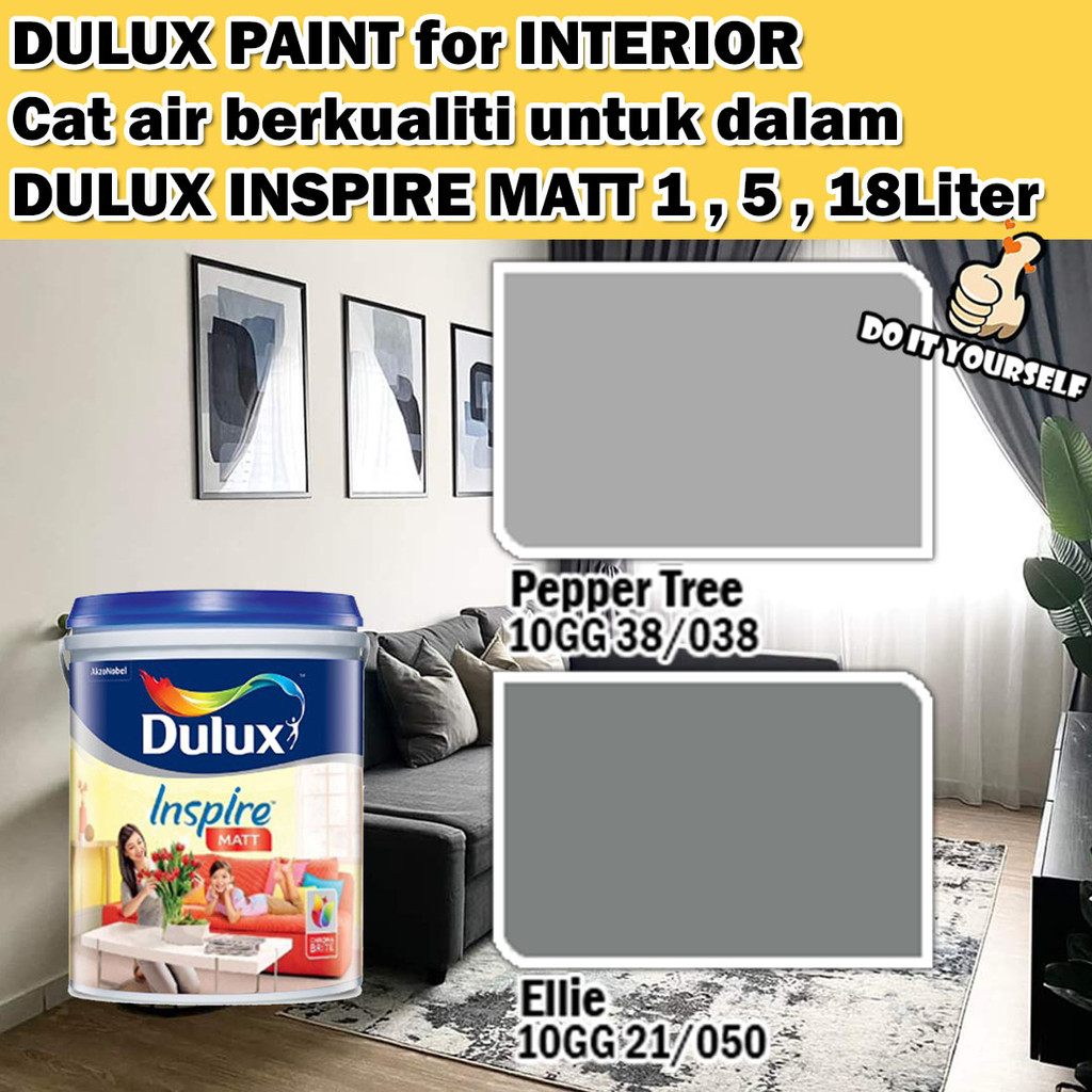 ICI DULUX INSPIRE INTERIOR MATT 1 Liter Pepper Tree / Ellie | Shopee ...