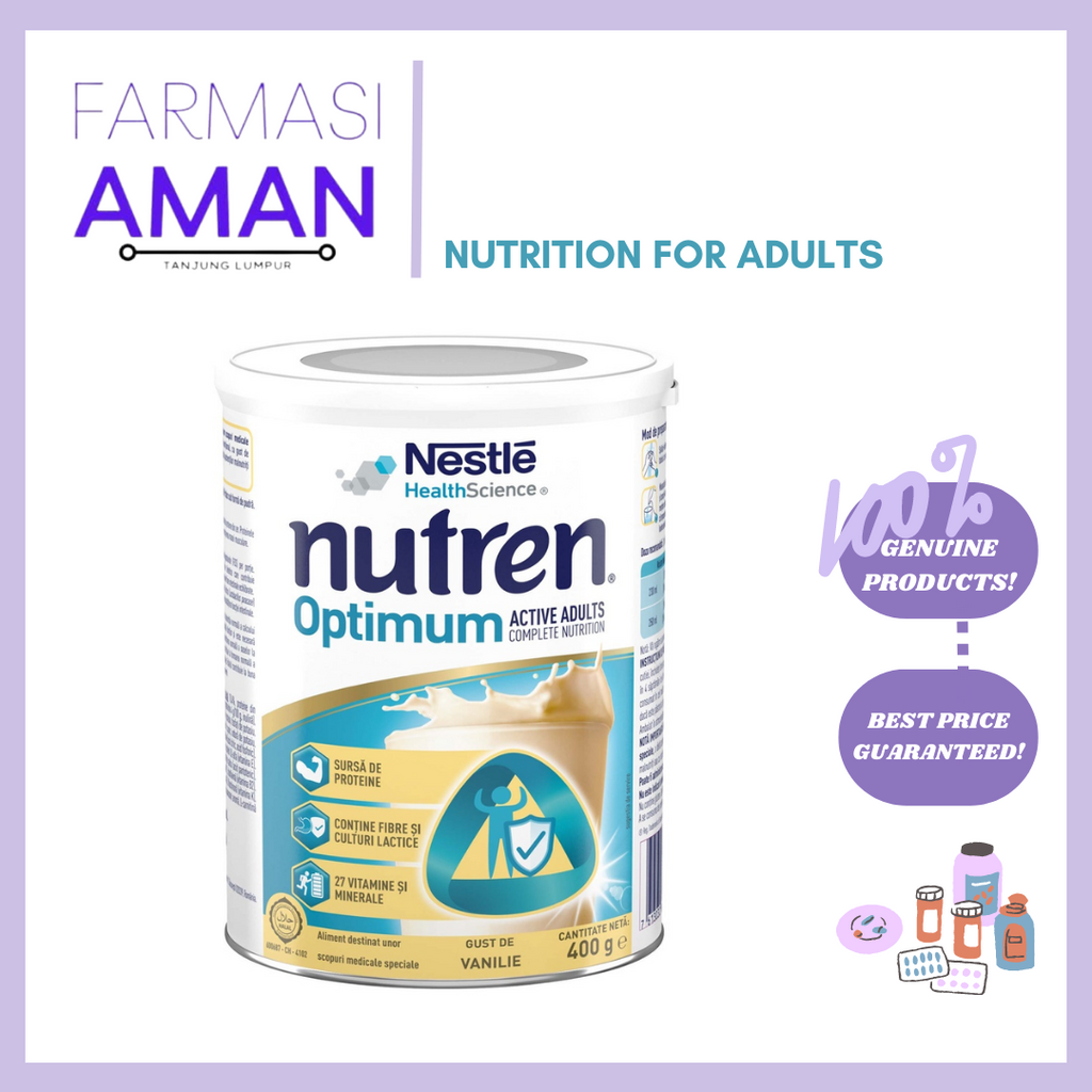 Nutren Optimum Active Adults Complete Nutrition Vanilla Flavour 400g ...