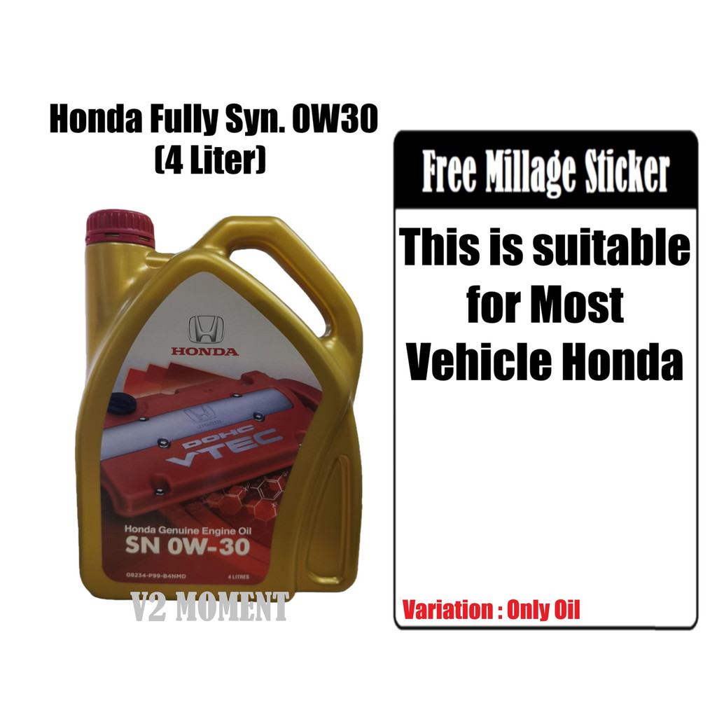 Honda Genuine Fully Synthetic SN 0W-30 Engine Oil | Shopee Malaysia