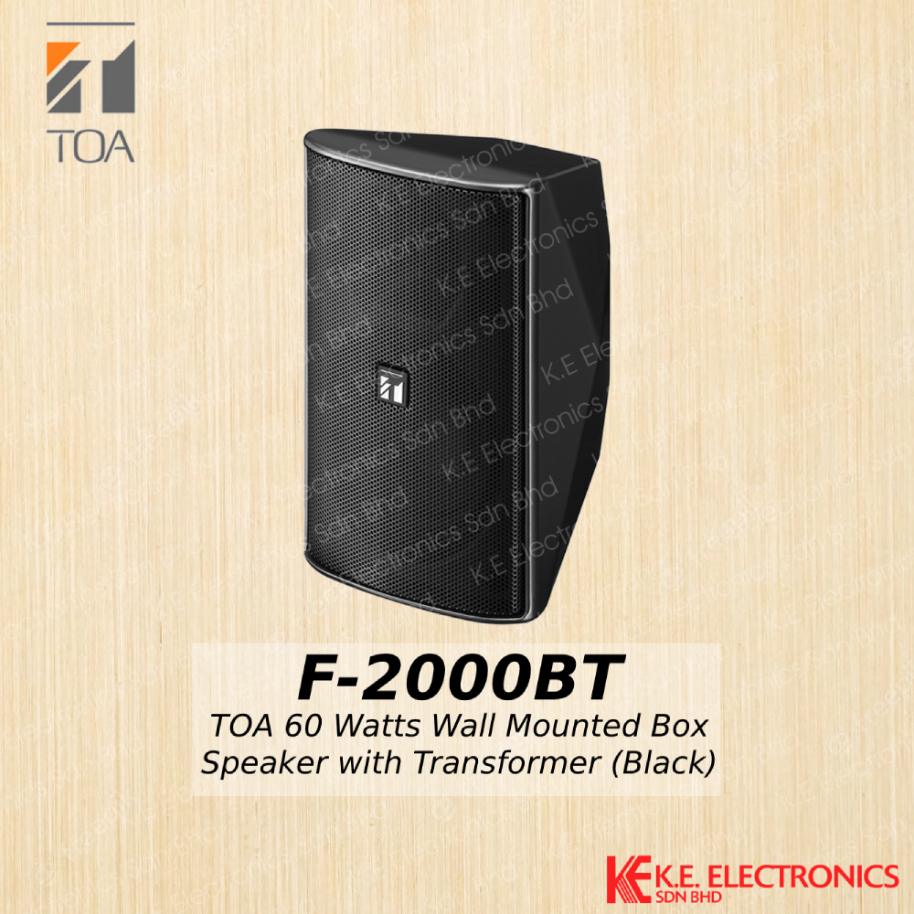 TOA F-2000BT 60 Watts Compact 2-Way Wall Mounted Box Speaker with ...