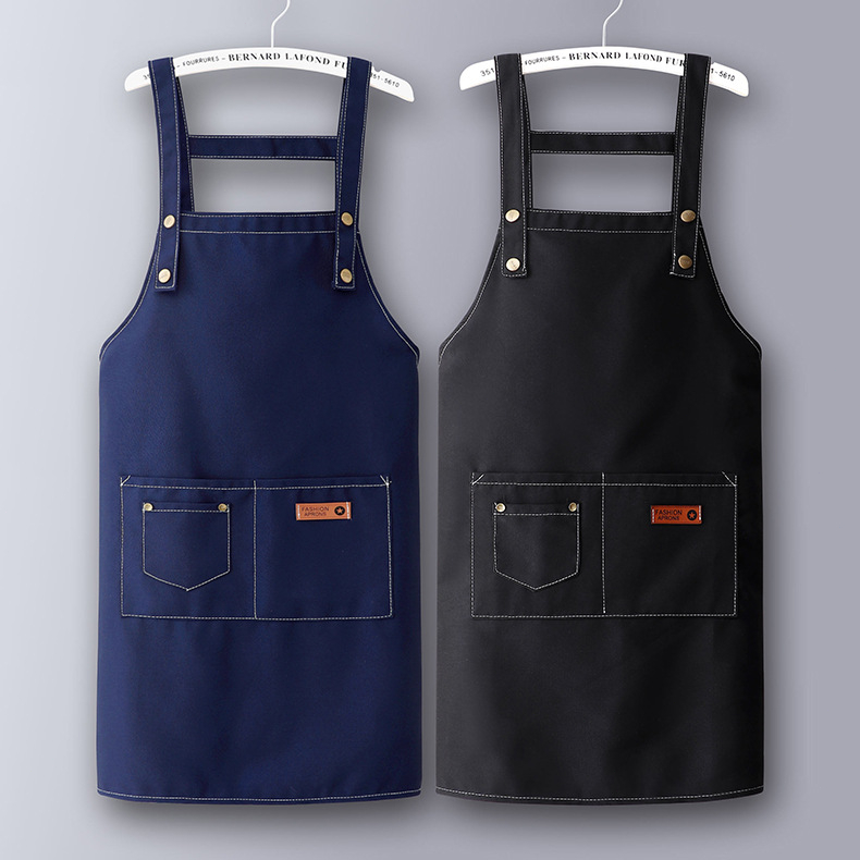 Kitchen Apron Chef Apron Hitam Murah H-Type Strap Design Denim Apron ...