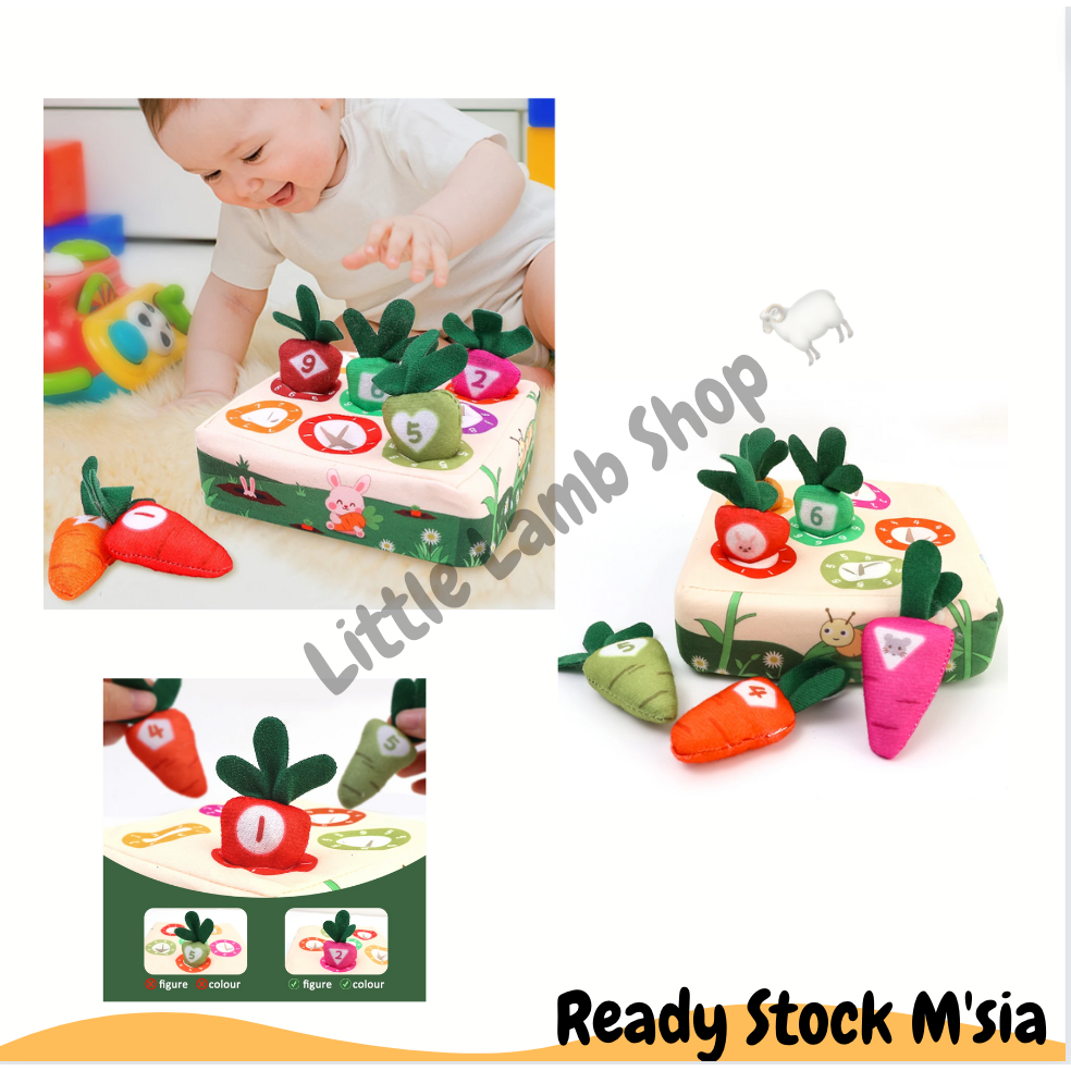 Baby Pull Carrot Plush Toy/ Number Shape Matching Toys/ Development ...