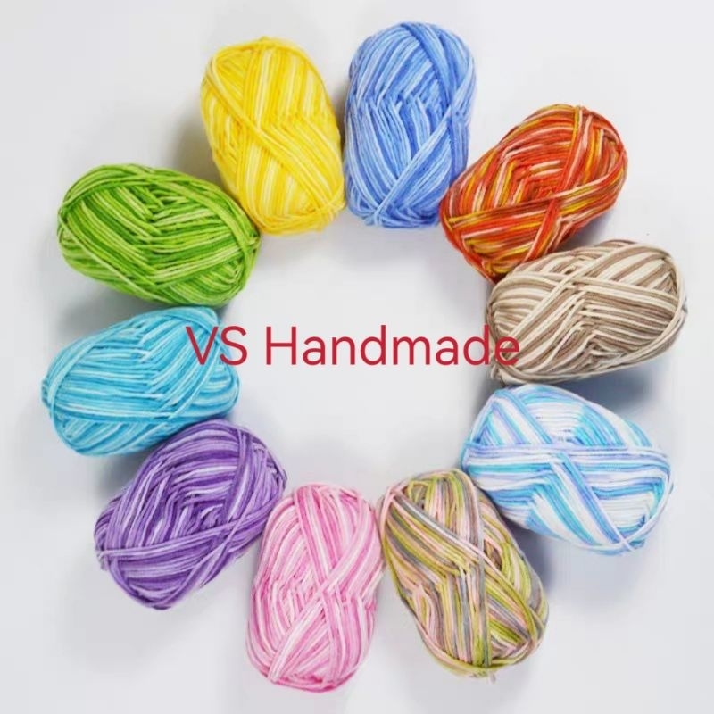Mix Color 5ply Milk Cotton (01-50)Benang Kait Crochet Yarns Knitting ...