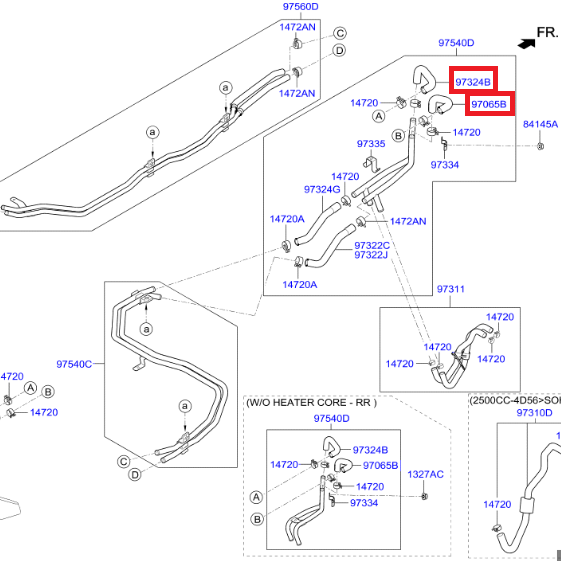 HEATER PIPE - INLET HOSE / OUTLET HOSE (GENUINE PARTS) HYUNDAI STAREX ...