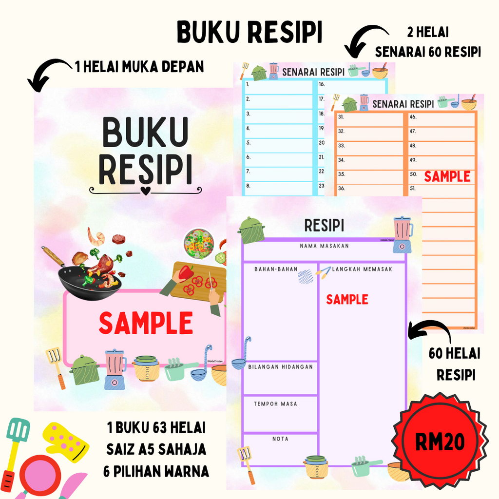 [FREE GIFT] BUKU RESIPI TEMPLATE KOLEKSI RESIPI SENDIRI BOOK NOTEBOOK ...