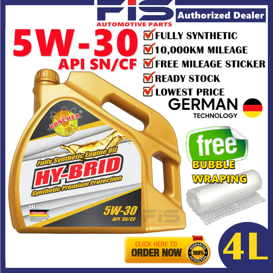 FIS Boscher Engine Oil Fully Synthetic 10,000 5W30 Myvi 1.3 1.5 Lagi ...