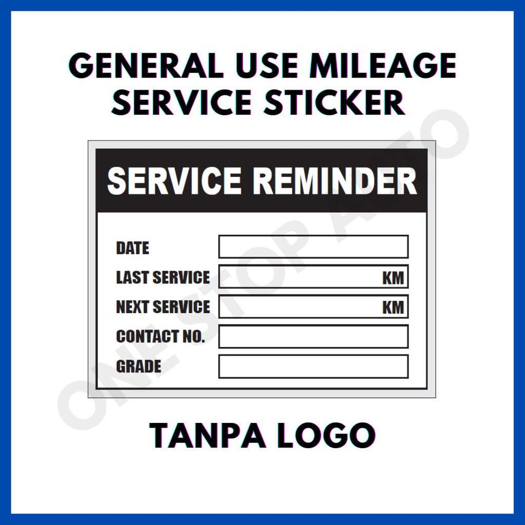 High Quality General Use Mileage Sticker for Windscreen for Engine Oil ...