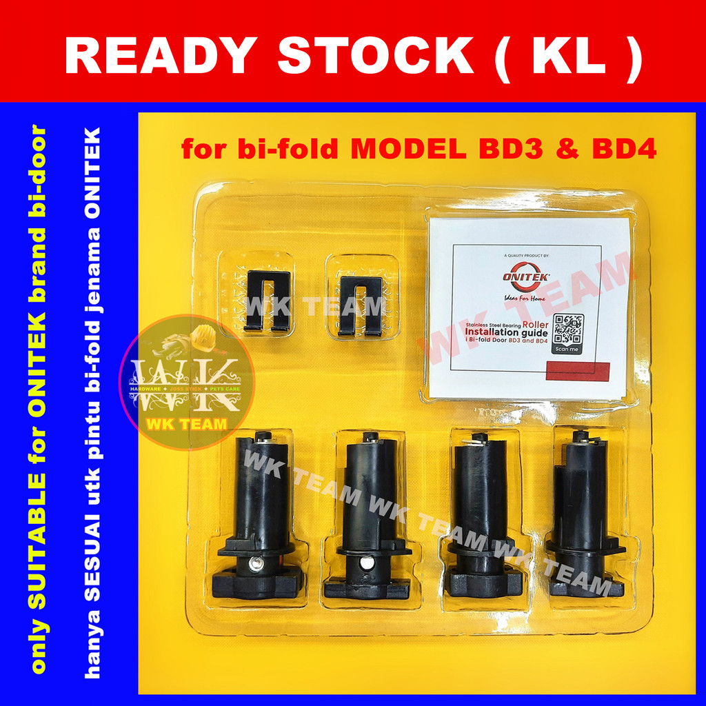 [ READY STOCK - ( SET ) ] - ONITEK Door Fold Folding Bi Fold Roller BD3 ...