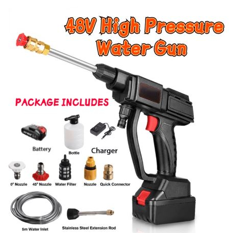 Wireless Portable Car Washing Machine 48V Lithium Battery Rechargeable ...
