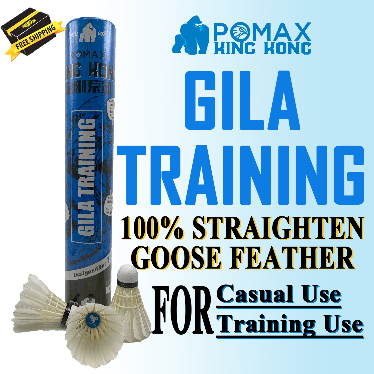 Pomax King Kong Gila Training Badminton Shuttlecock For Casual And ...