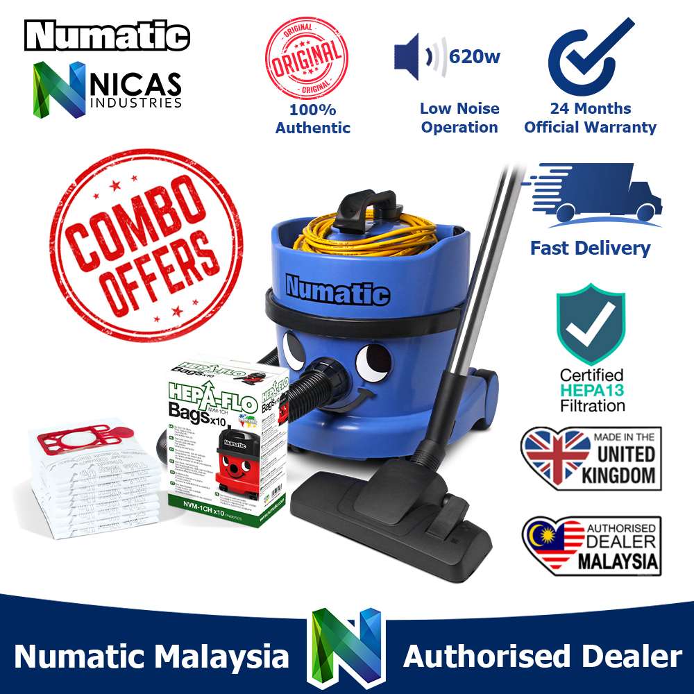 GENUINE NUMATIC HEPA Dry Vacuum Cleaner PSP240 (Made in UK) + HepaFlo ...