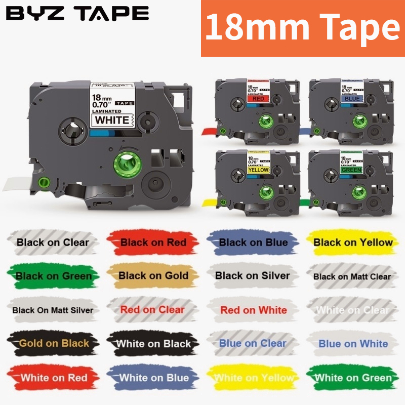 BYZ TAPE 18mm TZe241 Tape Compatible for Brother TZE241 TZe141 TZe441 ...