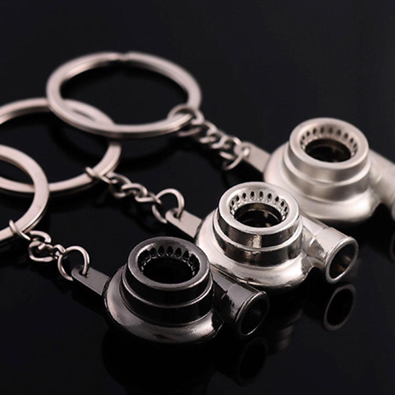 Car Turbo Sleeve Turbo Keychain Spinning Turbine Key Chain Ring Keyring ...