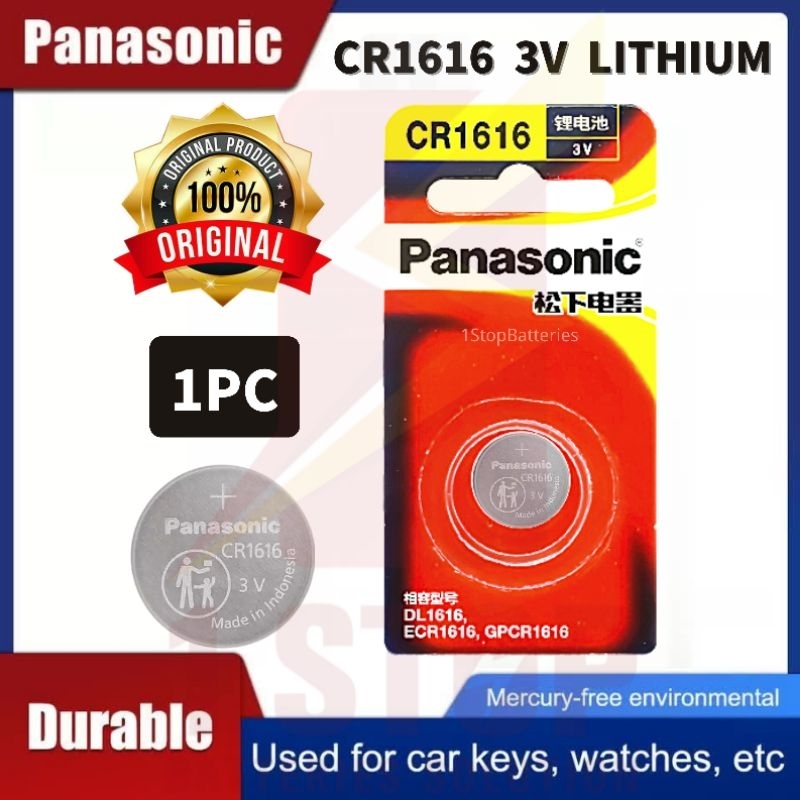 100% Original Panasonic 3V Lithium Battery (1Card/1pc) CR2016 CR2025 ...