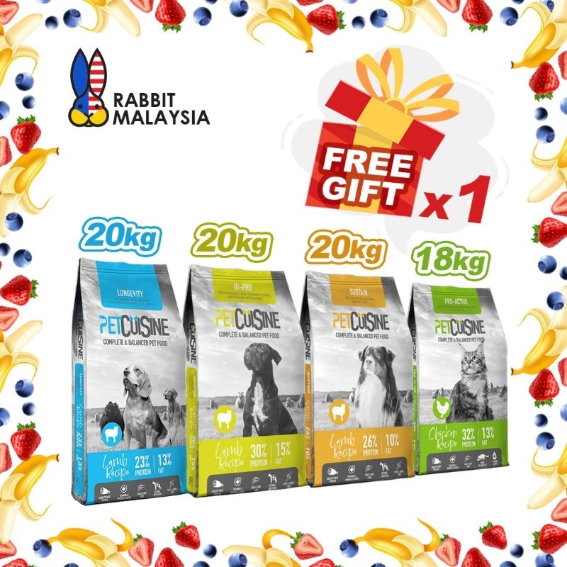 PetCuisine - DOG FOOD 20KG Longevity | Sustain | Hi-Pro CAT FOOD 18KG Pro-Active Pet Cuisine ...