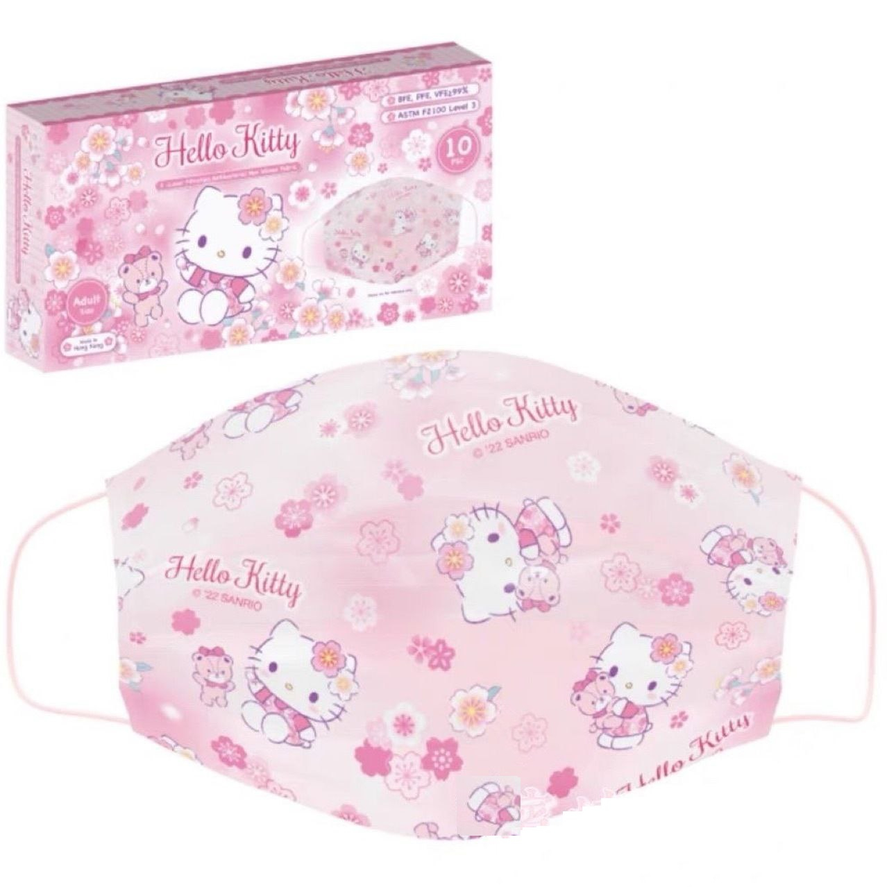 10pcs 3 Ply Adult Hello Kitty Disposable Face Mask (Individual pack ...