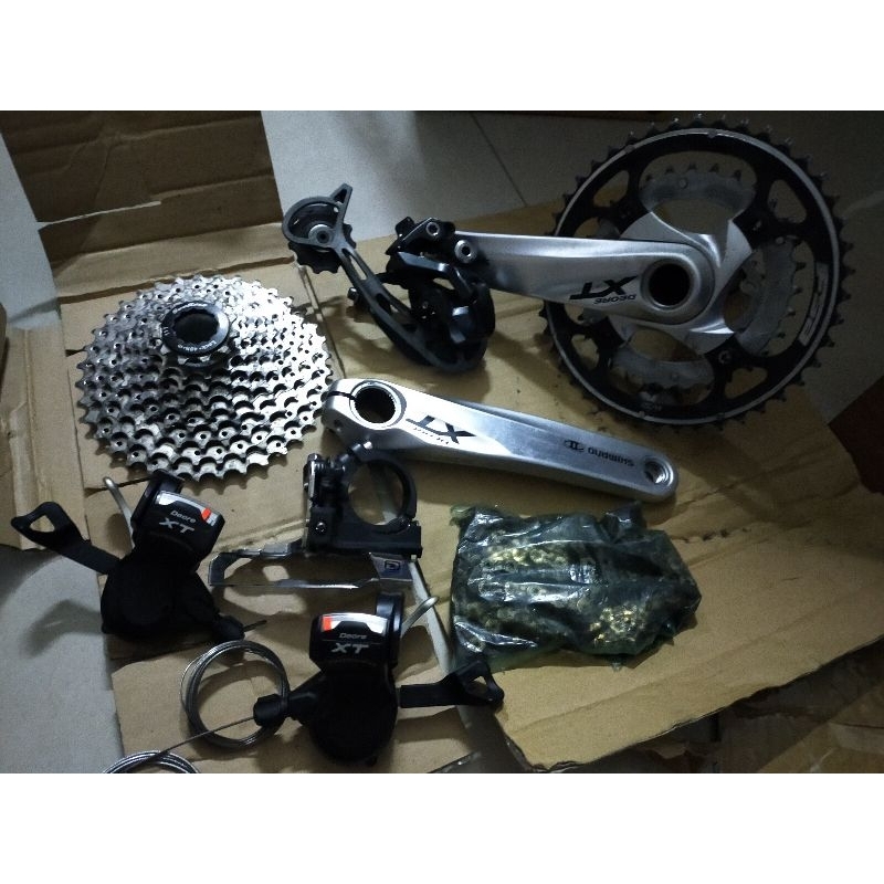 Shimano 3X9 SPEED MTB / TOURING GROUPSET DEORE XT CRANKSET, SUNRACE CASSETTE, YBN CHAIN, XT ...