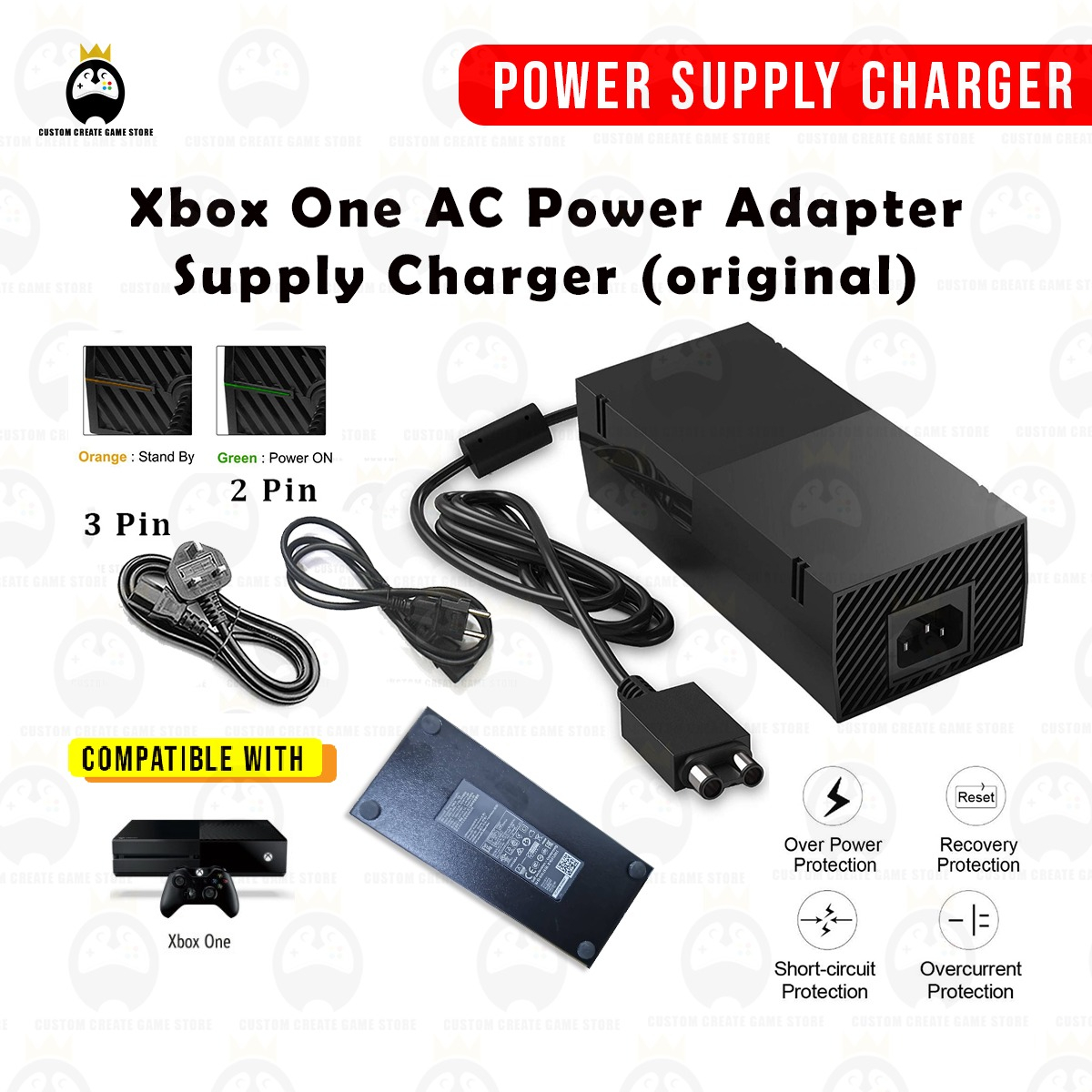 Xbox One AC Power Adapter Power Supply Charger [original][warranty 1 ...