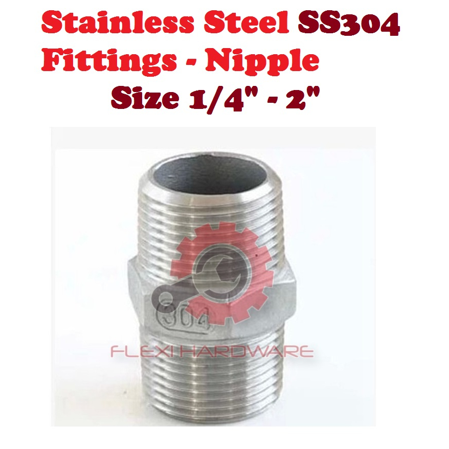 Stainless Steel SS304 Fittings - Nipple Size 1/4" - 2" | Shopee Malaysia