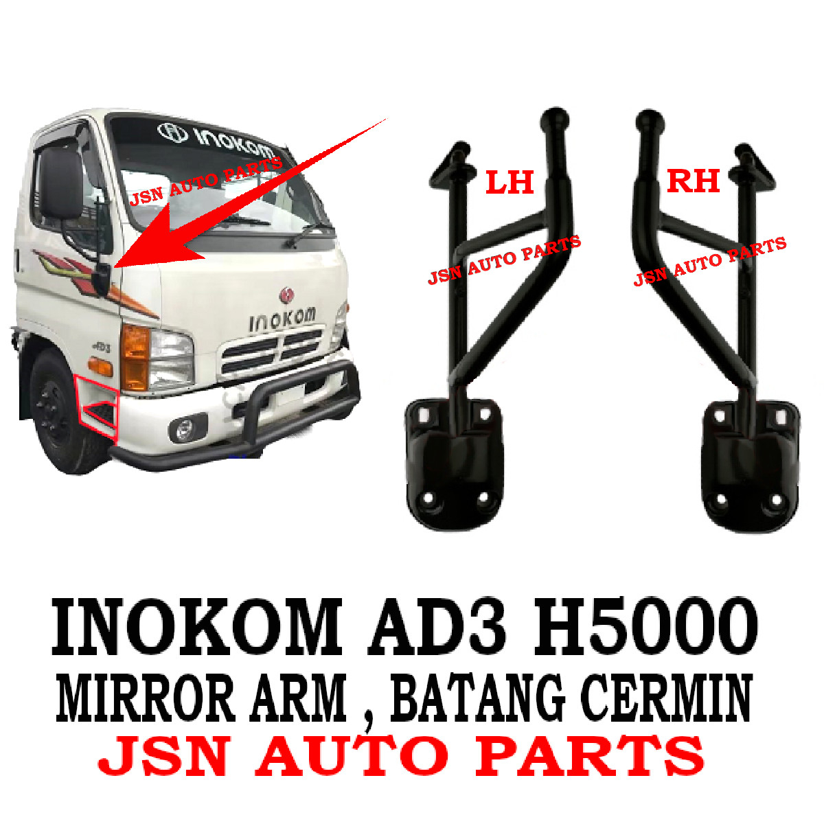 J01S21 MIRROR ARM INOKOM AD3 HD5000 LORRY TRUCK AKSESORI BATANG CERMIN ...