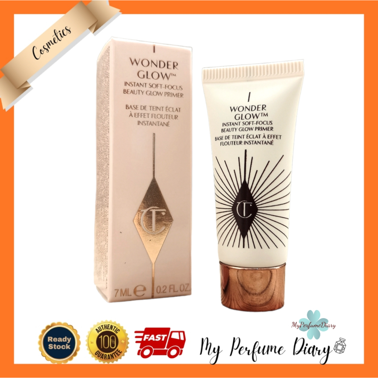 Award Winning Charlotte Tilbury WonderGlow Face Make Up Primer 7ml Mini ...