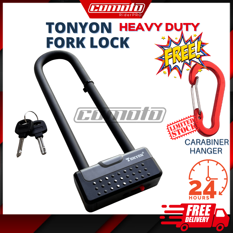 TONYON Fork Lock Heavy Duty Security Chain Lock Motorcycle Motosikal ...