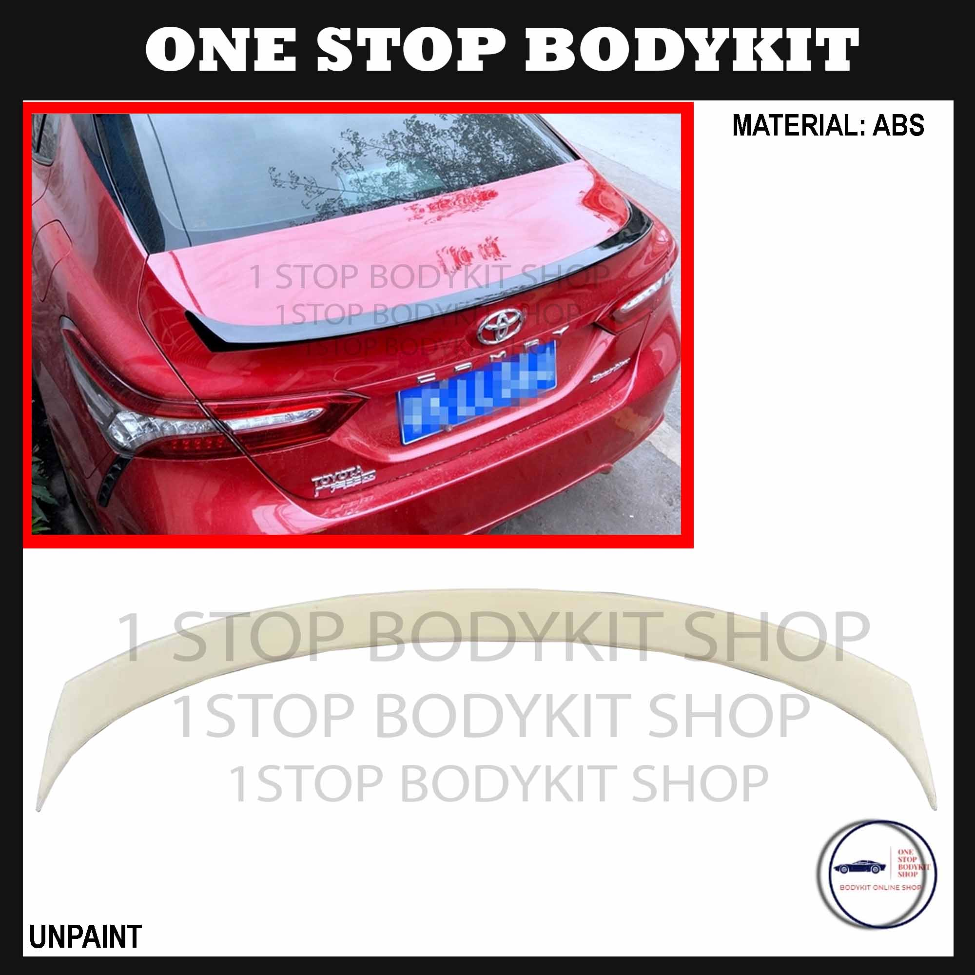 TOYOTA CAMRY 2018-2020 REAR TRUNK SPOILER ABS SKIRT LIP BODYKIT ...