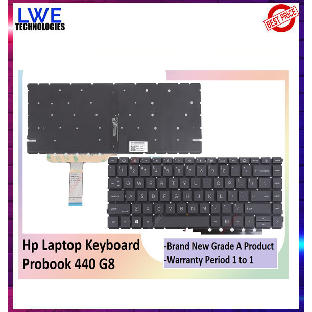 HP ProBook 440 G8 445 G8 BLACKUS M23769-001 AEX8QU02010 Laptop Keyboard ...