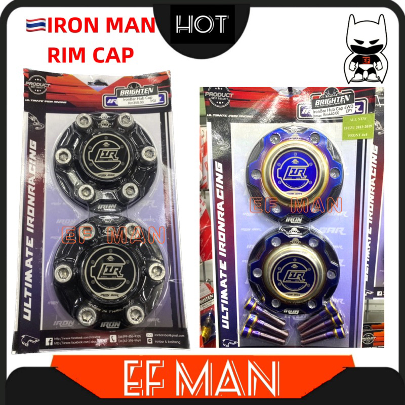 🇹🇭 IRON BAR TITANIUM RIM CAP WHEEL CENTER CAP4 x4 ISUZU DMAX TOYOTA FORTUNER HILIX RANGER NAVARA ...