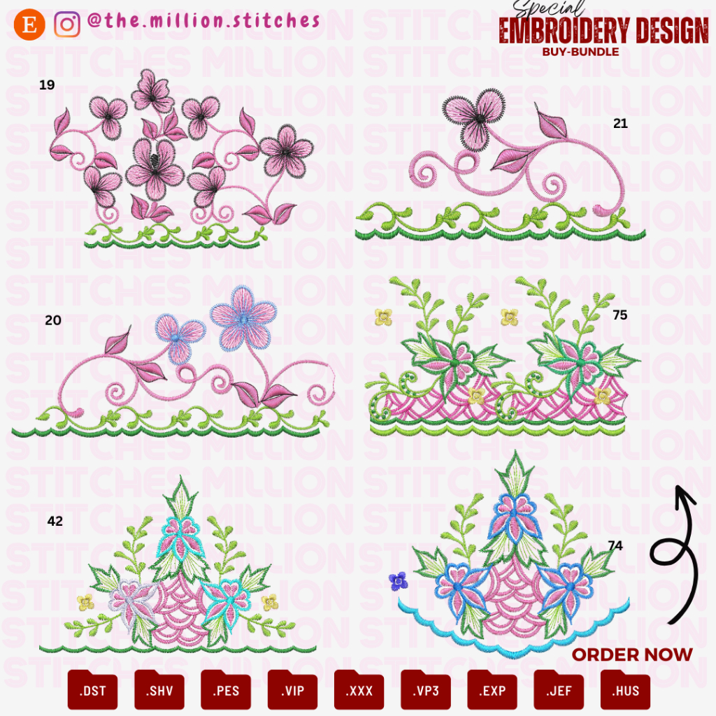 BIG Endless Border Machine Embroidery Design File/Format BUNDLE ...