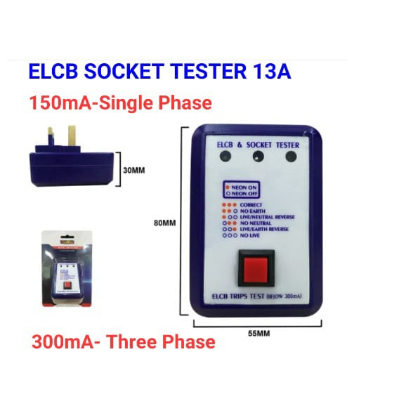 13Amp 13A ELCB & Socket Tester (150mA / 300mA) | Shopee Malaysia
