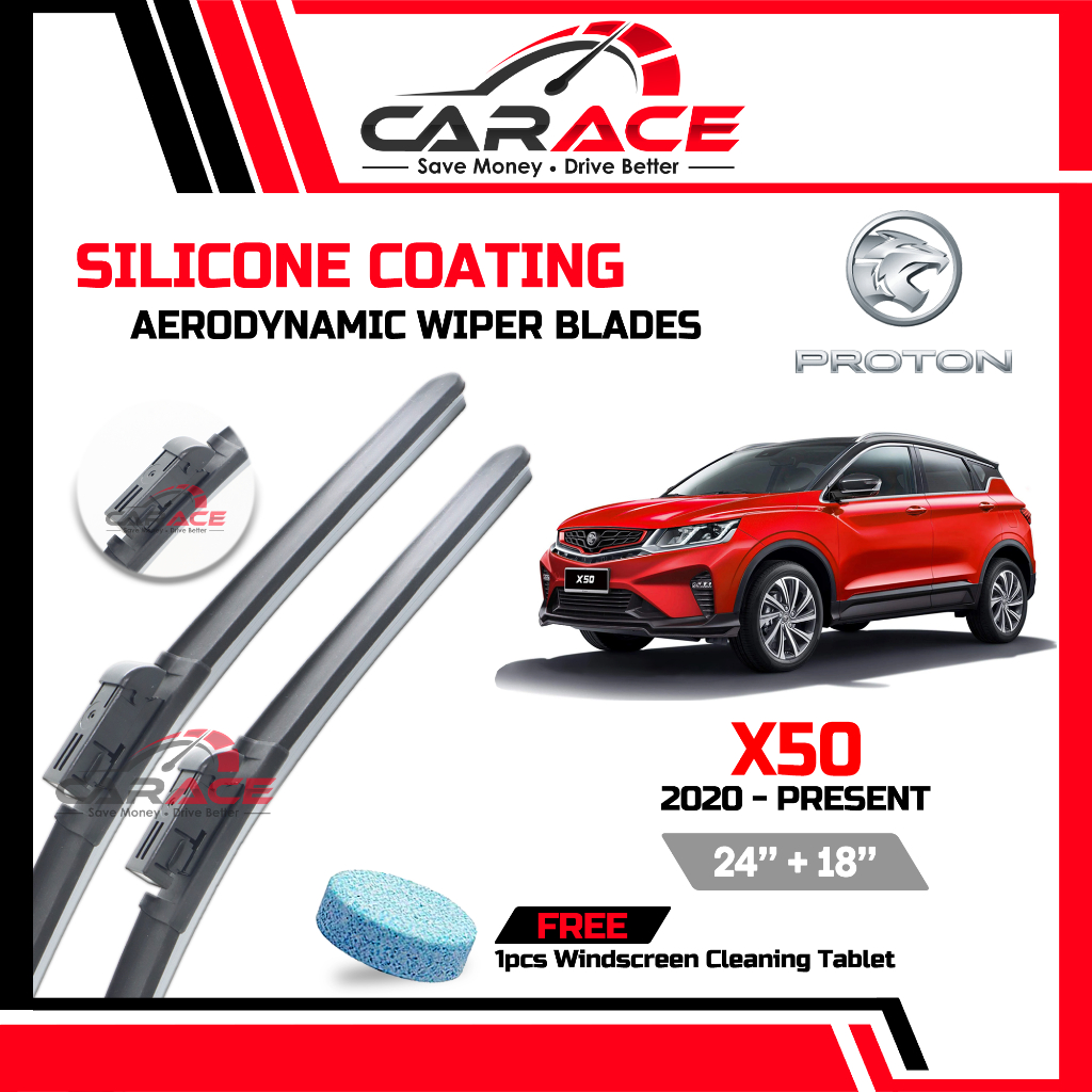 PROTON X50 2020-Present | CARACE SILICONE Aerodynamic Wiper Blades 24 ...