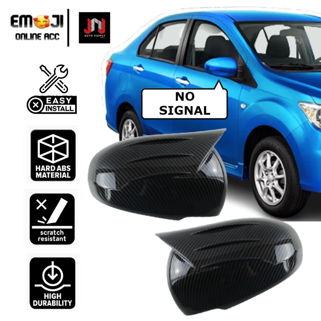 SIDE MIRROR COVER CARBON FIBER / GLOSSY BLACK BMW M STYLE M3 M4 PERODUA ...