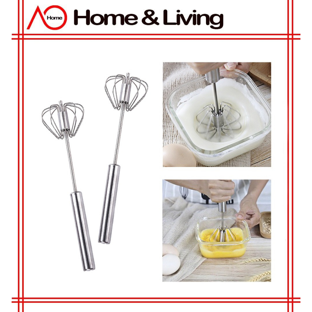 AO Home Push Rotation Auto Hand Push Whisk Mixer Semi-Auto Egg Beater ...