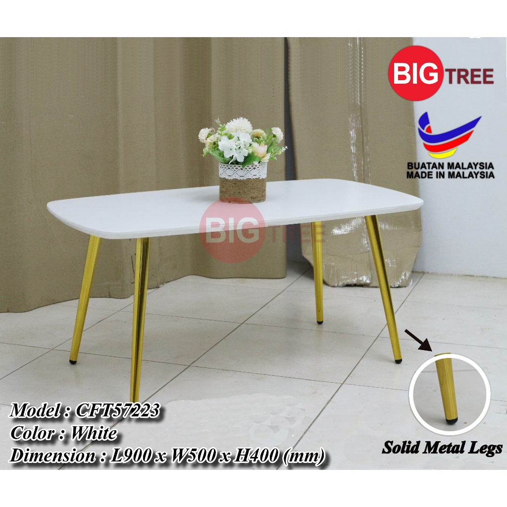 Big Tree Golden White Modern Coffee Table / Meja Kopi Modern / Meja ...