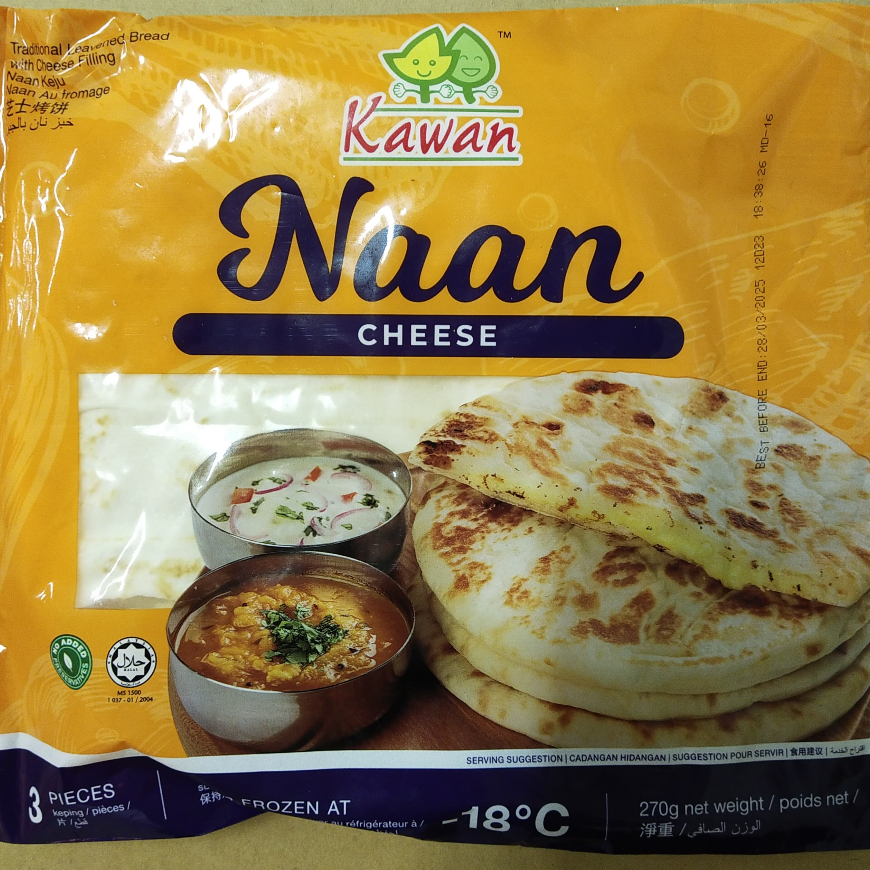 Kawan PA Roti Naan 4's 300g Frozen Tandoori Original Garlic Butter ...