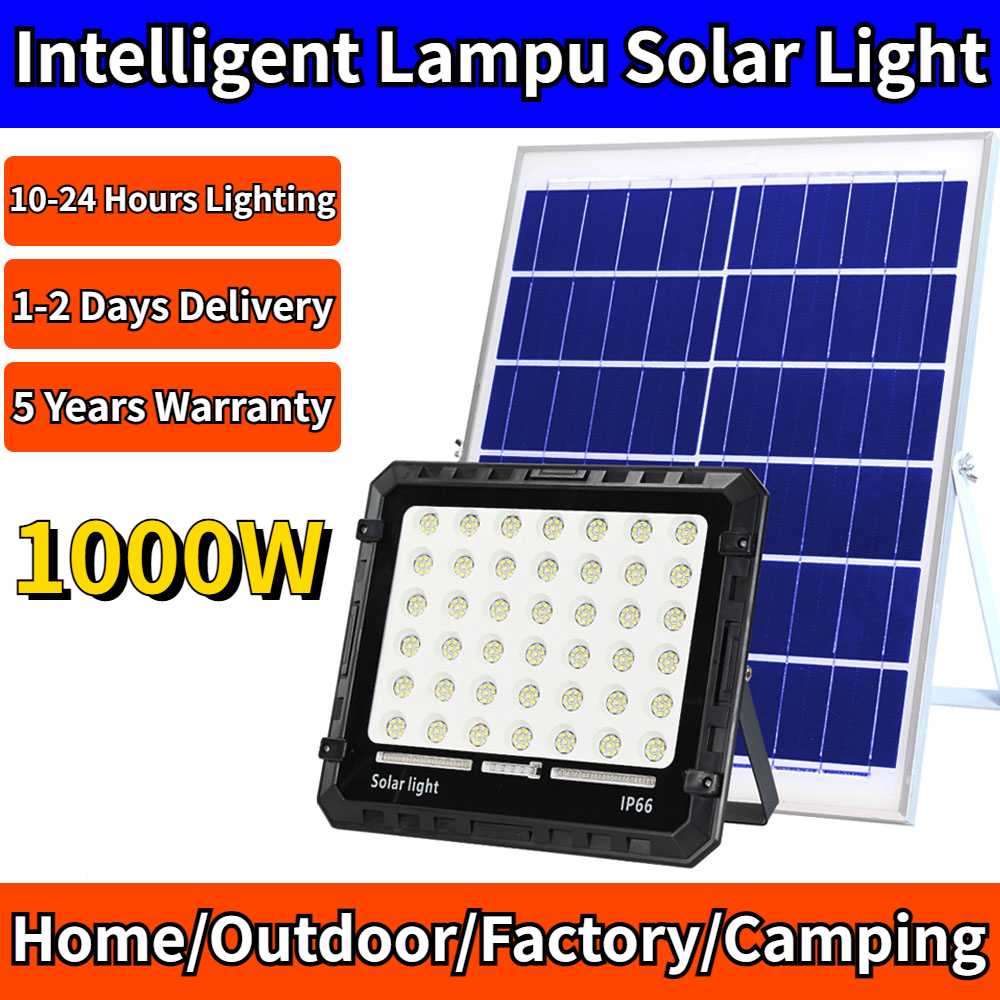 READY STOCK Ready Stock Solar Spotlight 1000W Solar light outdoor ...