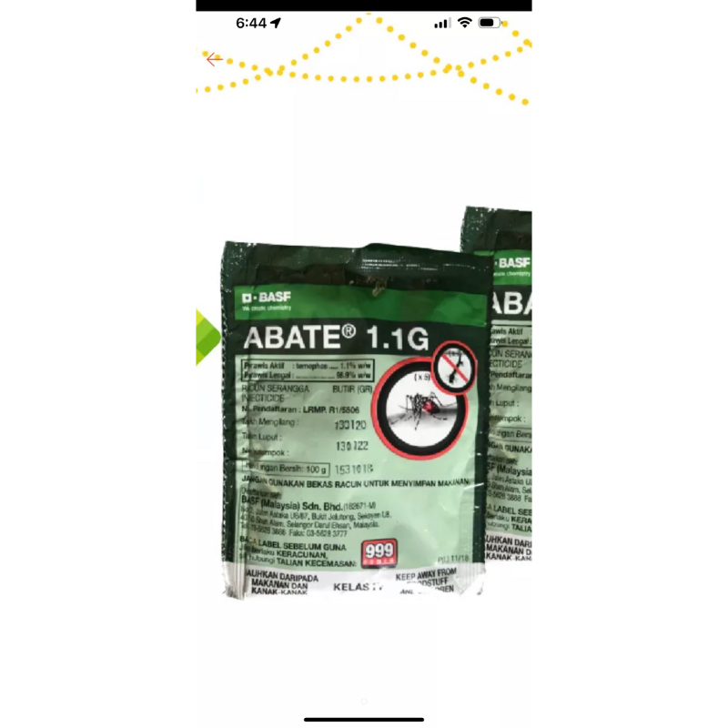 BASF Abate® 1.1G Aedes Mosquito 100% Original Chemical Larvae Killer | Shopee Malaysia