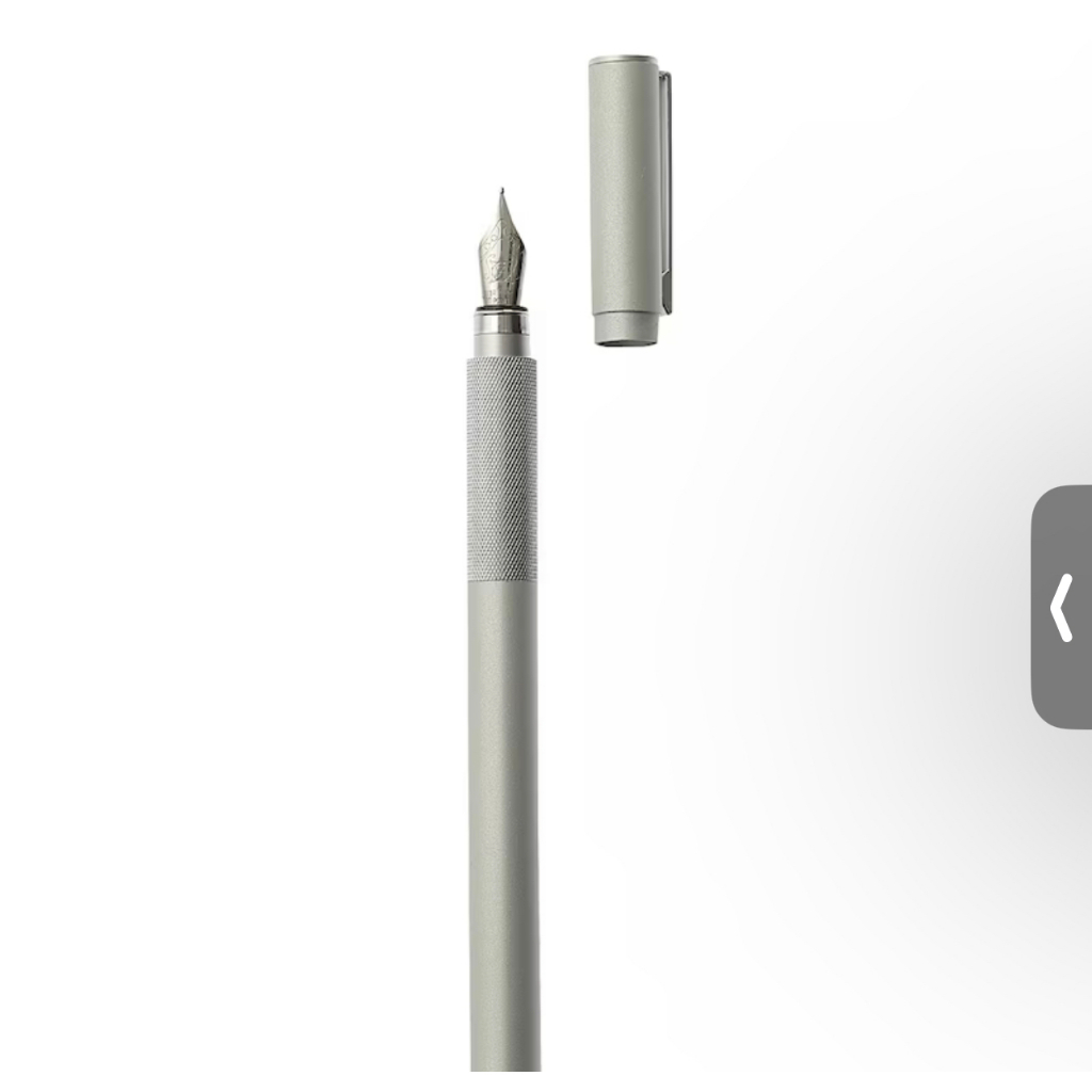 MUJI Aluminum Round Shaft Fountain Pen Black 13.7 x 1cm with 1 fine ink ...