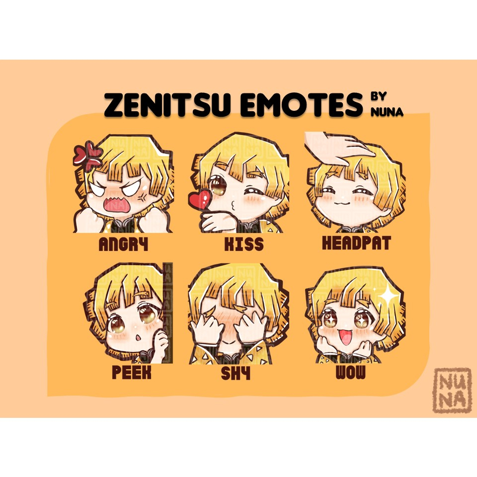 Zenitsu Chibi Emotes by NUNA | Shopee Malaysia