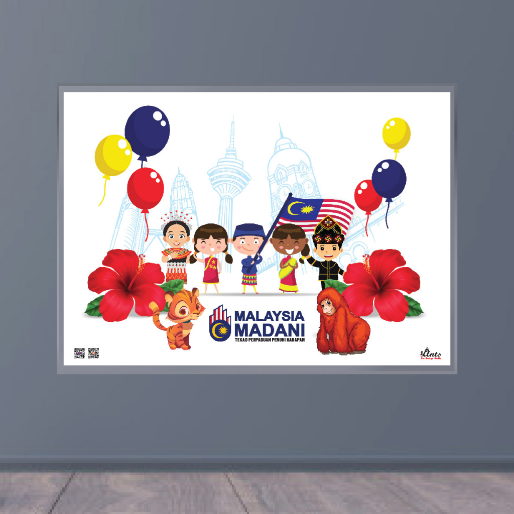 A4 laminated poster sejarah Malaysia Madani school decor hiasan sekolah Scrapbook buku skrap ...