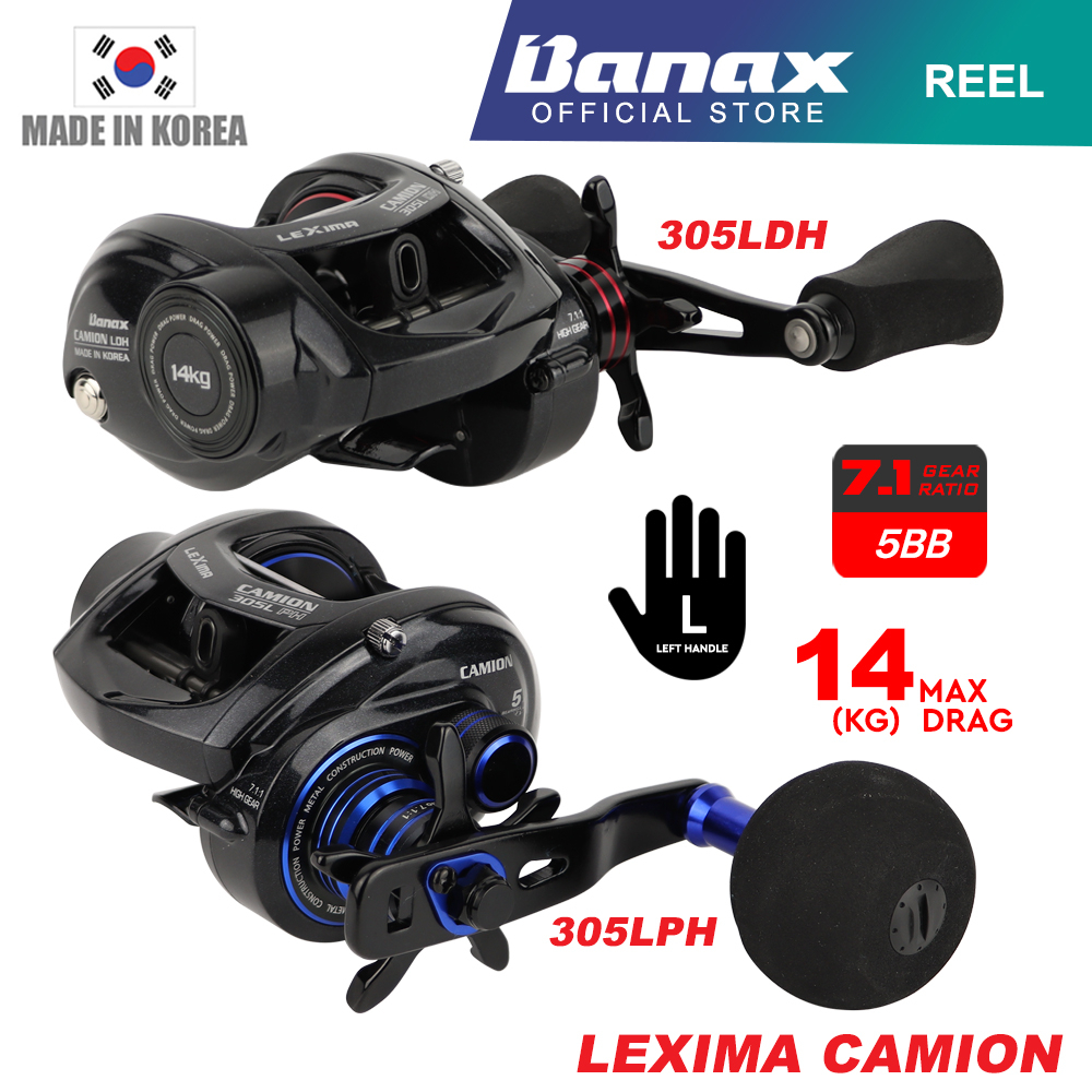 Banax Lexima Camion 305 Left Power/Double Handle Baitcasting Fishing ...